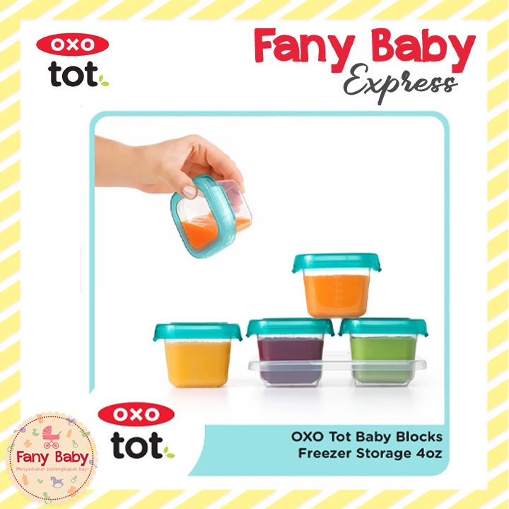 Jual OXO TOT BABY BLOCKS FREEZER STORAGE CONTAINERS 4OZ 120ML | Shopee Indonesia