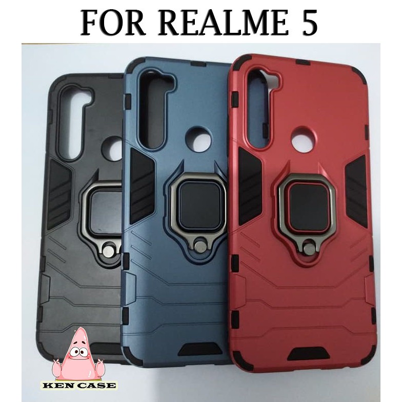 Jual Case realme 5 iron armor + ring - Softcase realme 5 armor | Shopee ...