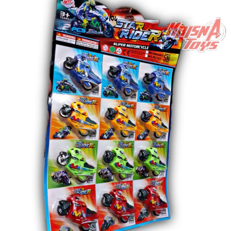Jual MAINAN ANAK MOTOR SPIN-GO/MOTOR GP MINI STAR RIDER isi 12pcs ...