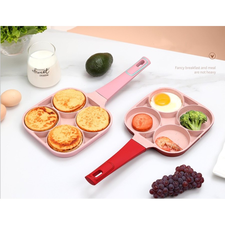Jual 4 HOLE Frying Pan / Tamagoyaki Wajan Penggorengan Burger Telur ...