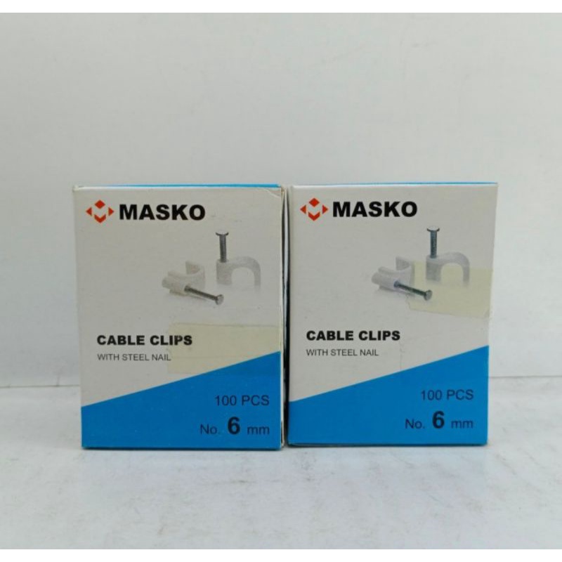 Jual klem kabel round cable clip penjepit cable masko 6mm paku beton ...