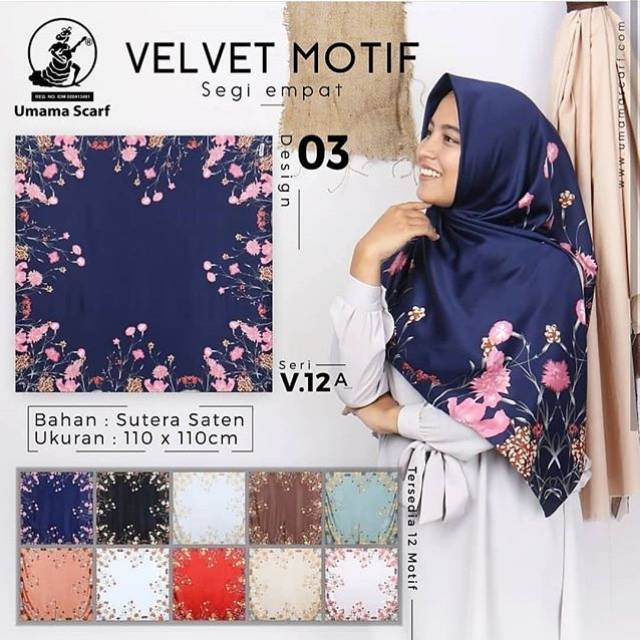 Jual UMAMA SCARF, JILBAB MOTIF UMAMA VELVET,HIJAB UMAMA VELVET MOTIF ...