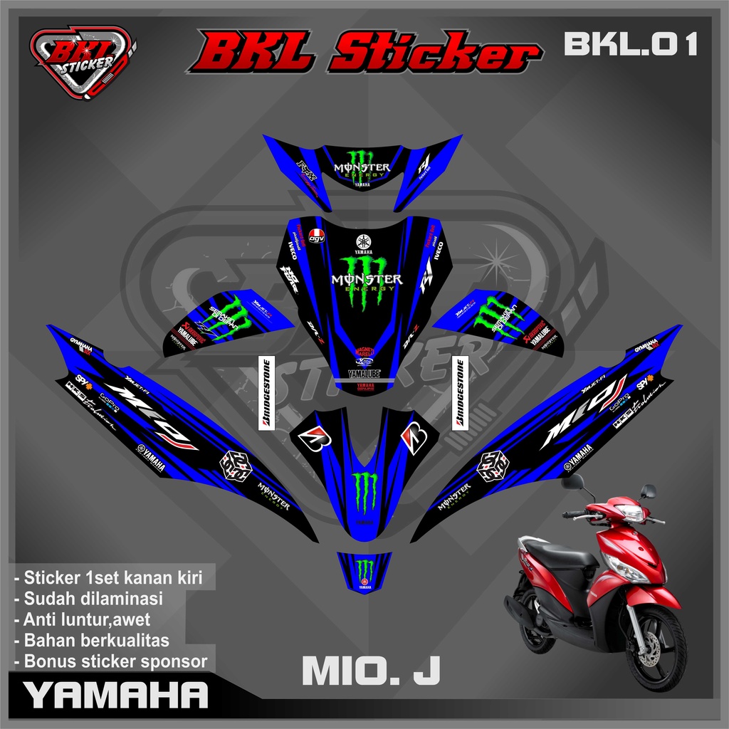 Jual Stiker Striping DECAL Variasi Lis MIO J Full Body Desain Racing ...