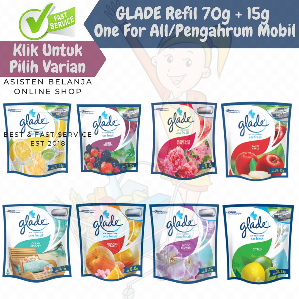 Jual Glade one for all / car gel freshener / bathroom 70gr Pengharum ...