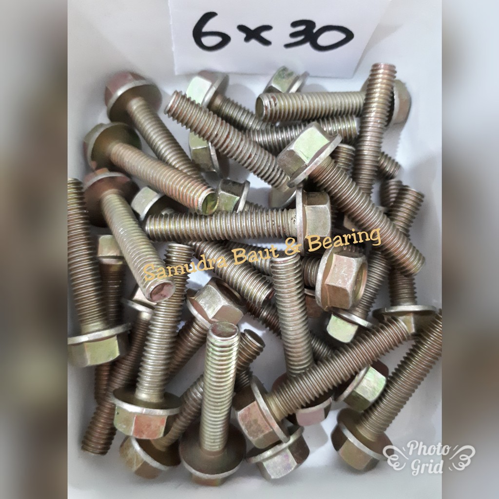 Jual Flange Bolt / Baut Topi M 6 x 30 MINIMAL ORDER 10PCSBIJI ...