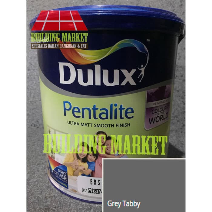 Jual CAT TEMBOK DULUX PENTALITE TINTING 2.5 LITER GREY TABBY 00NN 16/ ...
