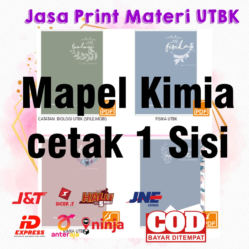 Jual Jasa Print Materi UTBK MAPEL KIMIA cetak 1 Sisi (Tidak Bolak balik ...
