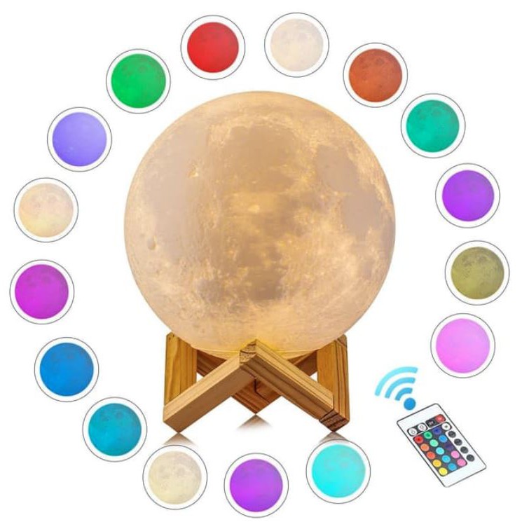 Jual Moon Lamp / Lampu Bulan 15CM 16 warna RGB + Remote | Shopee Indonesia