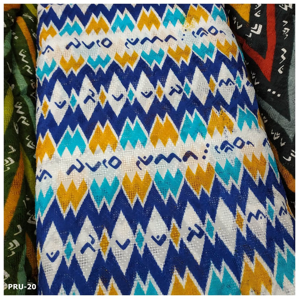 Jual Kain Tenun Dobby Batik Bugis Makassar Biru - Tenun Sengkang PRU-20 ...
