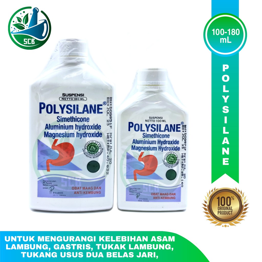 Jual Polysilane Cair - Obat Sakit Maag - Anti Kembung - 100 ml - 180 ml ...