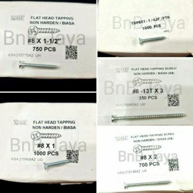 Jual Skrup / Sekrup Tapping Kayu JF - Per Kotak (uk.8x5/8 , 8x1", 8x1¼ ...