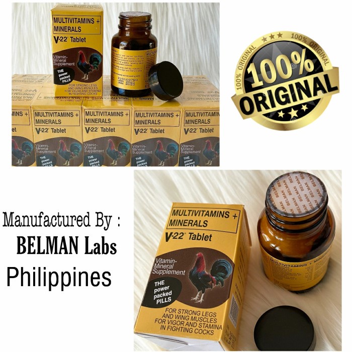 Jual V22 Multivitamin Original Belman asli philipine isi 100 tablet ...
