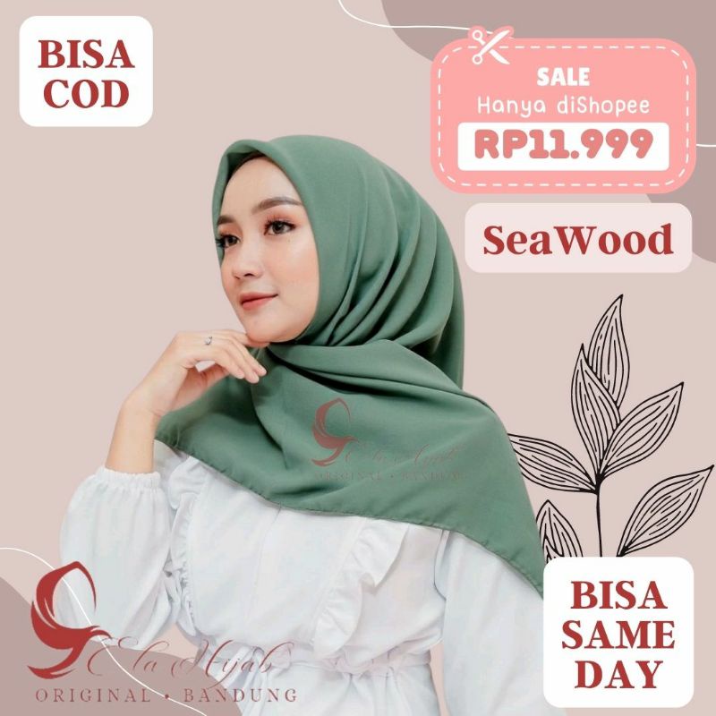 Jual [ COD ] Bella Square SPECIAL SAGE SEAWOOD HIJAU PUPUS WARDAH EMERALD ARMY Hijab Segiempat ...