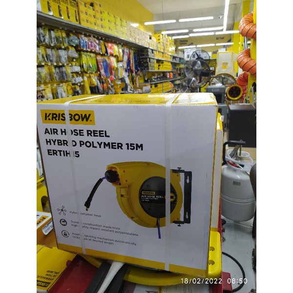 Jual KRISBOW Selang Angin 15m/ AUTOMATIC AIR HOSE REEL 15M HYBRID POLI | Shopee Indonesia