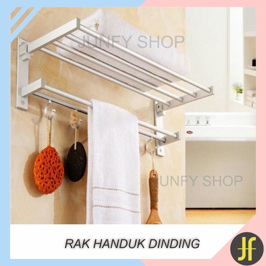 Jual J086 Rak handuk dinding / Rak handuk almunium / handuk holder ...