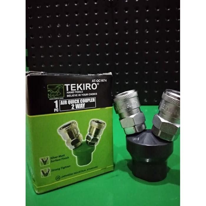 Jual TEKIRO Nepel Selang Angin Cabang Dua - 2 Way Air Quick Coupler | Shopee Indonesia