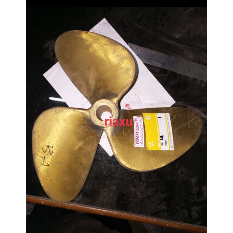Jual Kipas kapal / propeller kuningan merk Mikasa 14 bawal lobang 1 ...