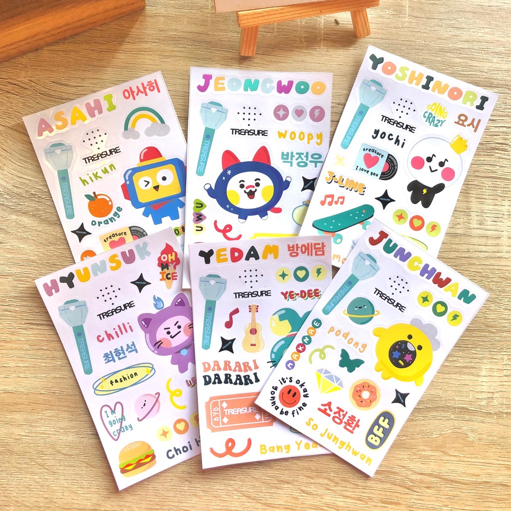 Jual Stiker kpop motif Treasure Truz vinyl waterproof untuk case hp tumblr korea | Shopee Indonesia