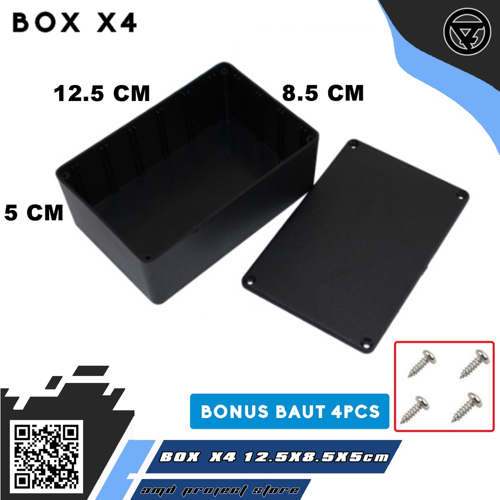Jual BOX X4 Size 12.5x8.5x5cm Kotak Elektronik Hitam Original FreeBaut ...
