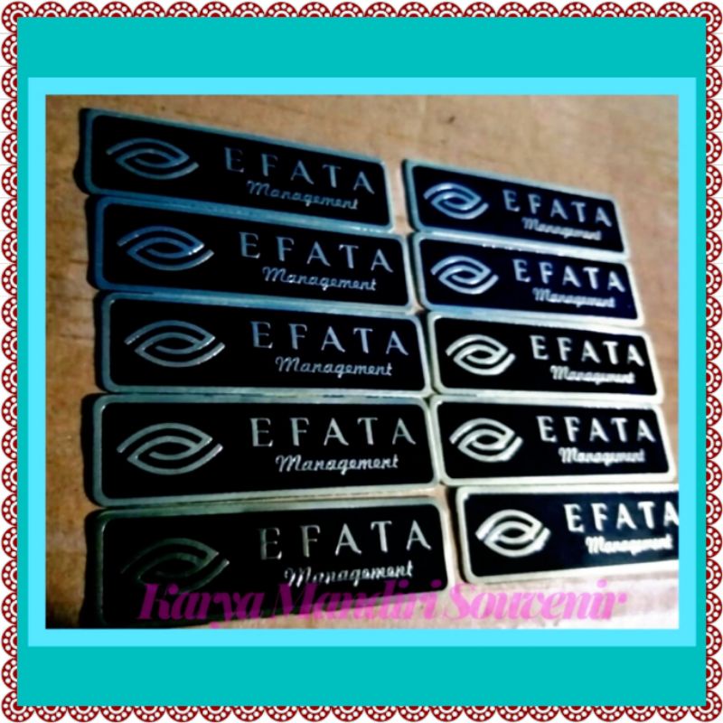 Jual Nama Dada Nametag Etching Grafir Bahan Stainless | Bisa Custom ...