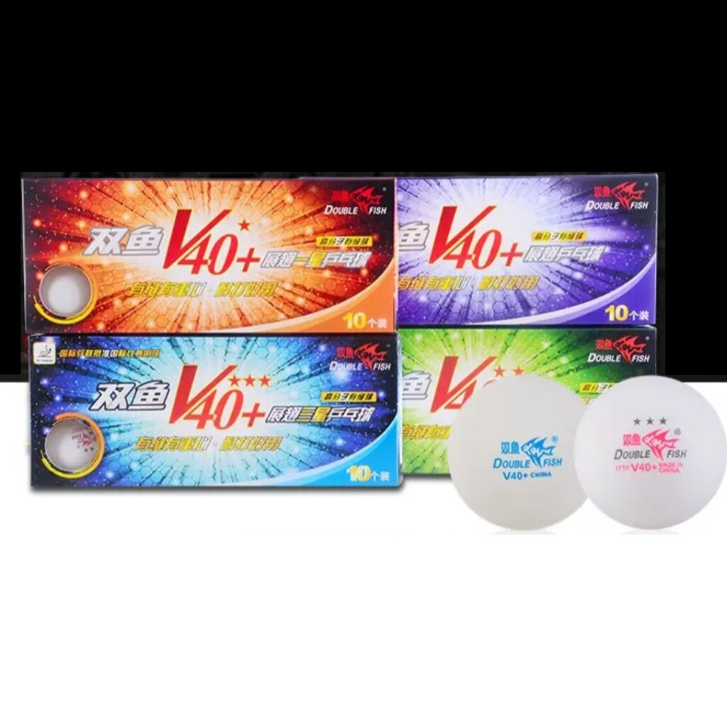 Jual Bola Ping Pong Double Fish V40+ isi 10 buah | Shopee Indonesia