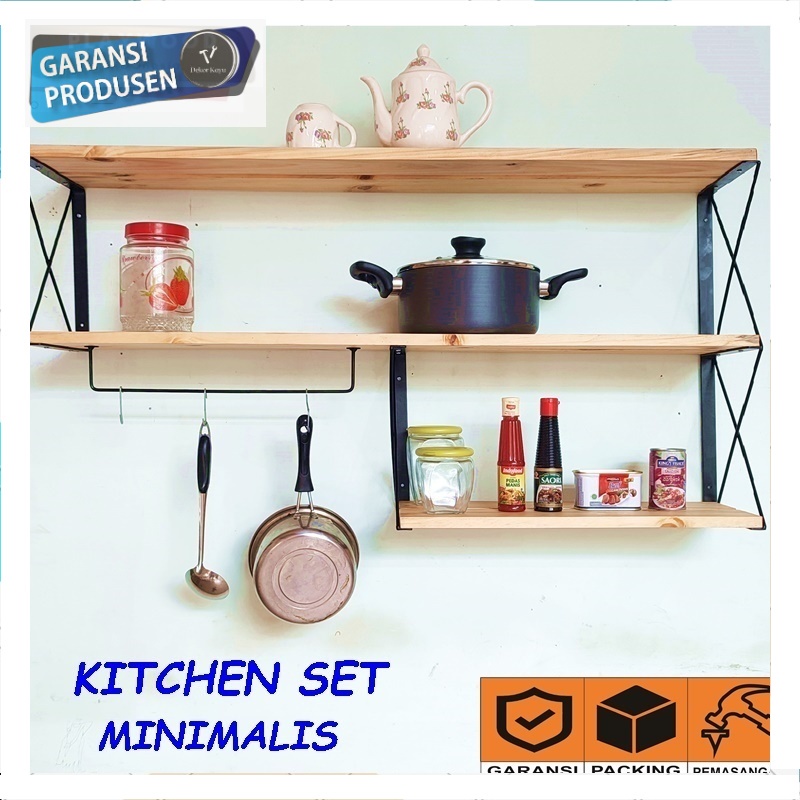 Jual TERBARU Kitchen set minimalis rak buku industrial vintage / Rak ...