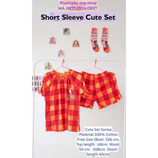 Jual Cartoon Short Sleeve Cute set | Shopee Indonesia