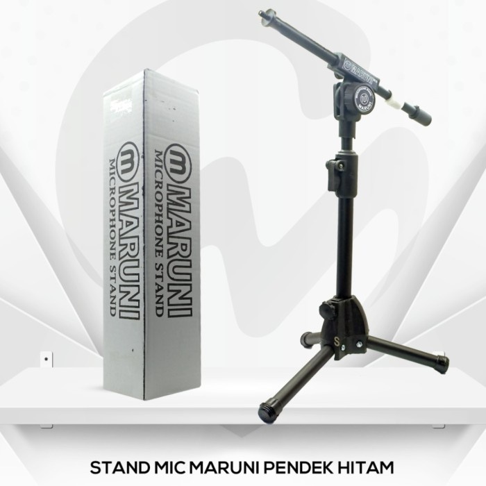 Jual STAND MIC MARUNI PENDEK / TIANG MIC PENDEK HITAM FREE HOLDER ...