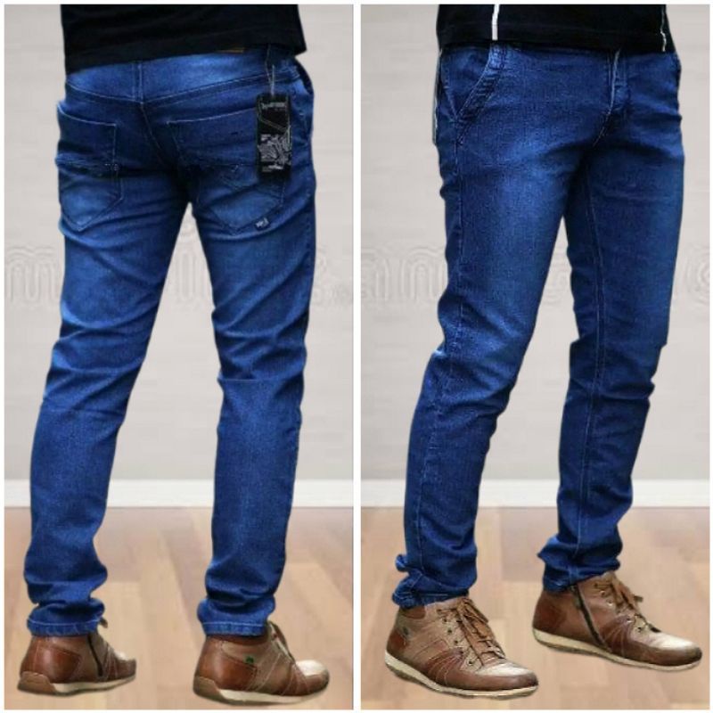 Jual Celana Jeans pria Bahan streach melar pensil cowok panjang cowok ...