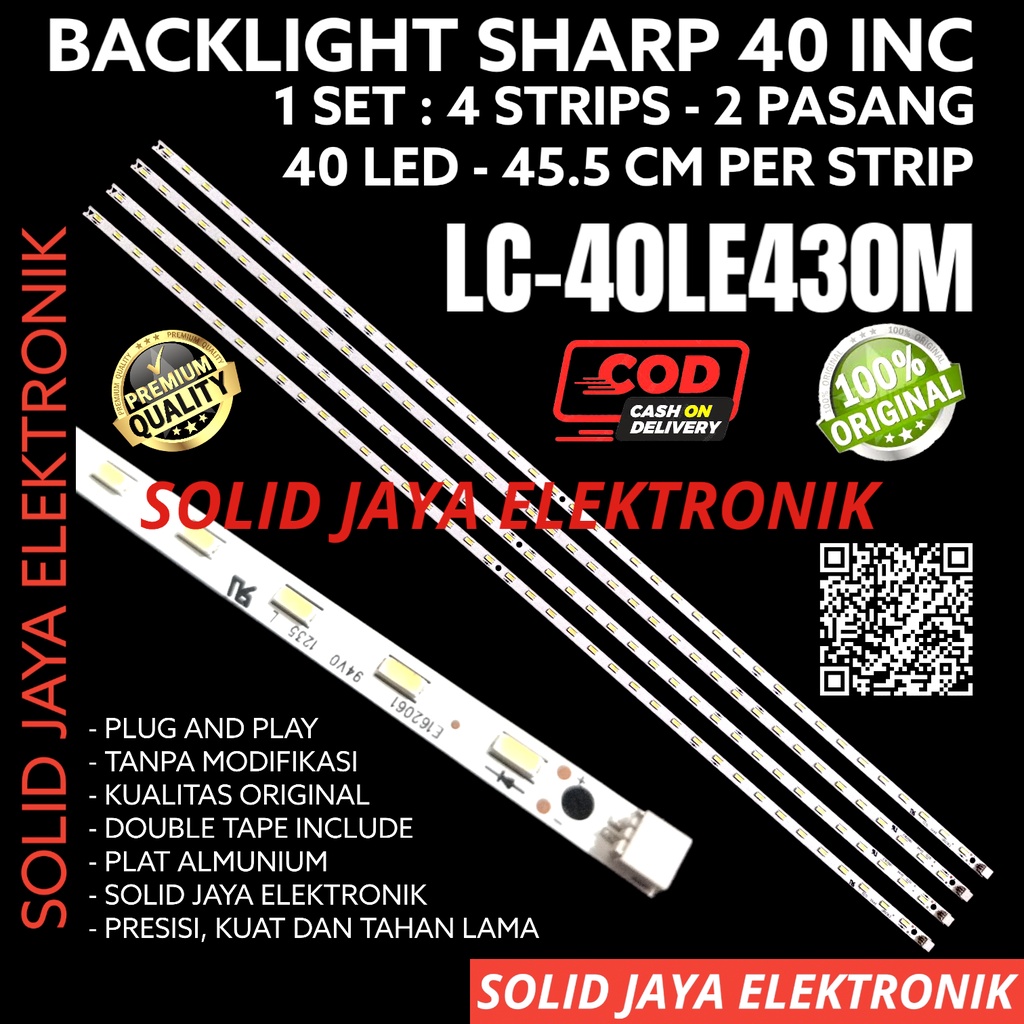Jual BACKLIGHT TV LED SHARP 40 INC LC 40LE430 M 40LE430M LC-40LE430 LC-40LE430M 40LE LAMPU BL ...