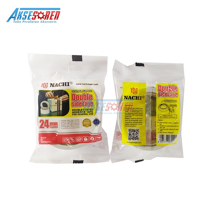 Jual DOUBLE TAPE 24 MM NACHI [1 INCHI] / DOBEL TIP / DABLE TIP / DOUBLE ...