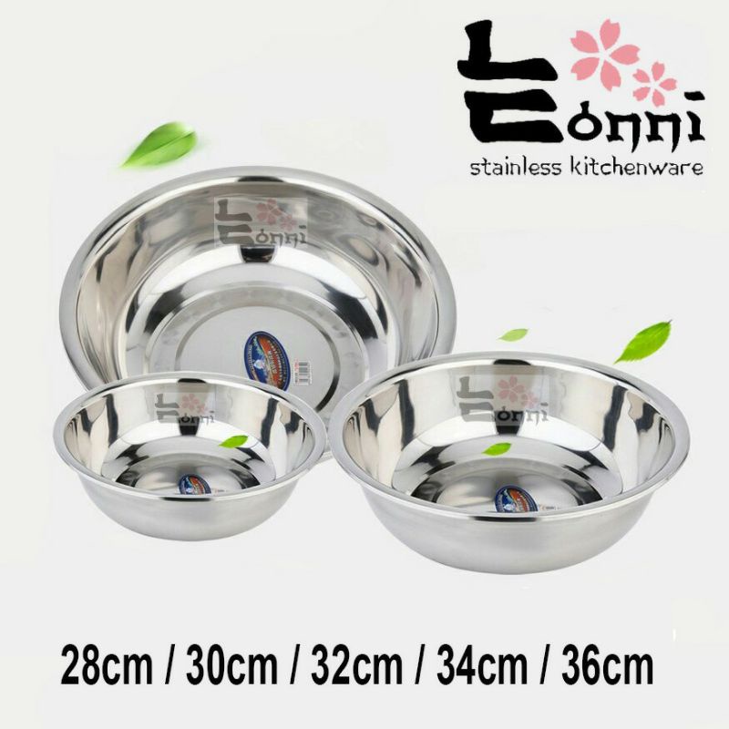 Jual 28-36cm Baskom besar stainless murah mangkok jumbo besi impor big ...
