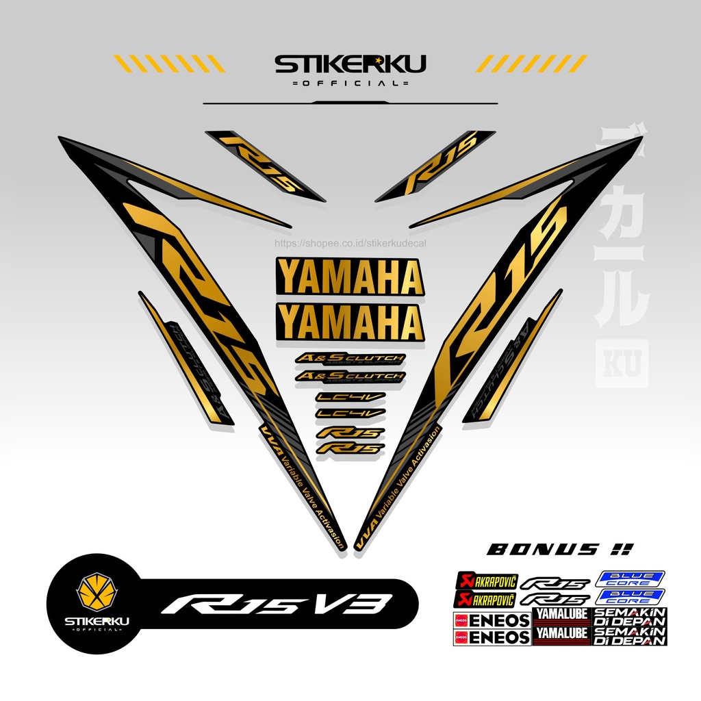 Jual STRIPING YAMAHA R15V3 / EDISI 1 / STIKER / STOCK DECALS / ORI ...