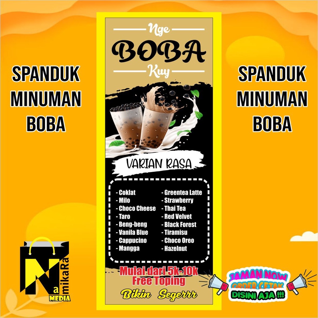Jual SPANDUK BANNER BACKDROP MINUMAN BOBA/CETAK SPANDUK MINUMAN BOBA ...