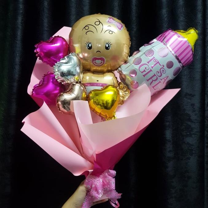 Jual BALON BABY SHOWER/ BOUQUET BALLOON/ BUKET PARCEL BALON BABY GIRL ...