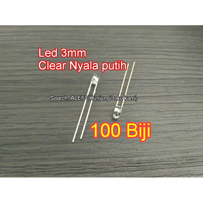Jual led 3 mm 100 biji clear nyala putih 3mm bening menyala white ...