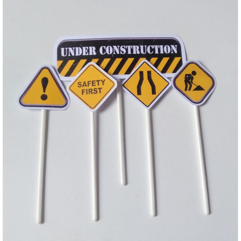 Jual Cake Topper / Toper Kue Kertas: Rambu Konstruksi | Shopee Indonesia