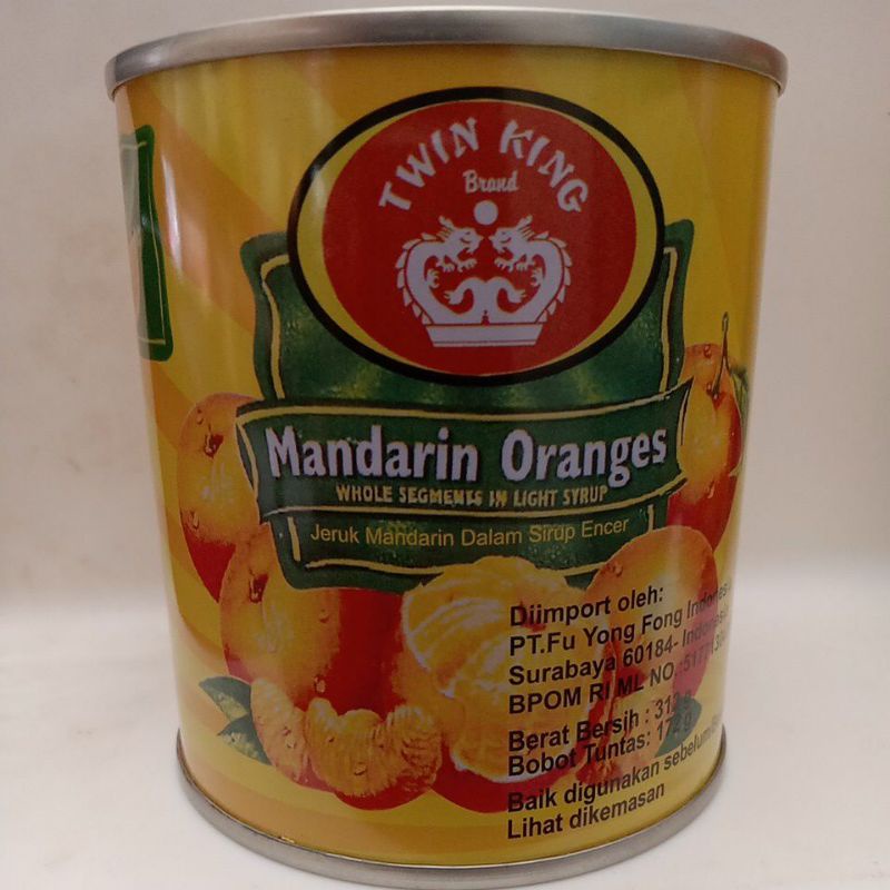 Jual Jeruk Kaleng / Jeruk Mandarin Orange Twin King 312 gr | Shopee ...