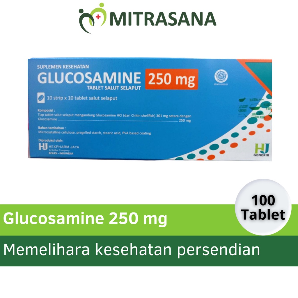 Jual Glucosamine 250 mg ISI 100 tablet supplement sendi HJ | Shopee ...