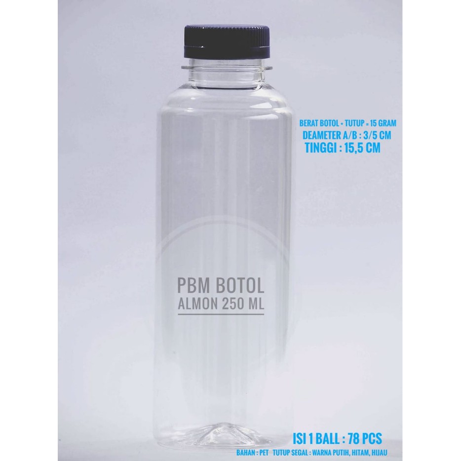 Jual Botol Almond 250 ml. Botol Plastik 250 ml - Putih | Shopee Indonesia