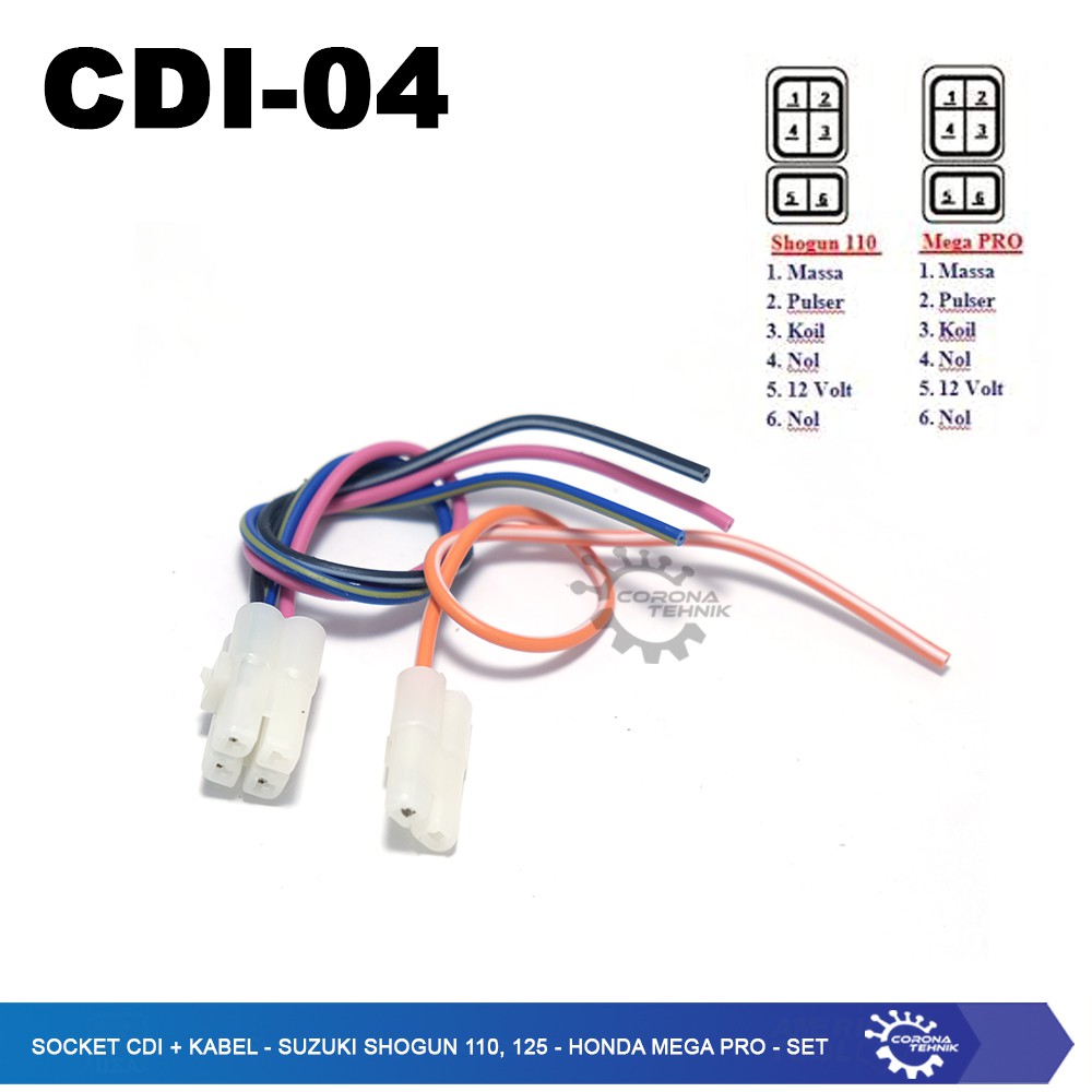 Jual Honda Mega Pro - Set - Socket CDI + Kabel - Suzuki Shogun 110, 125 ...
