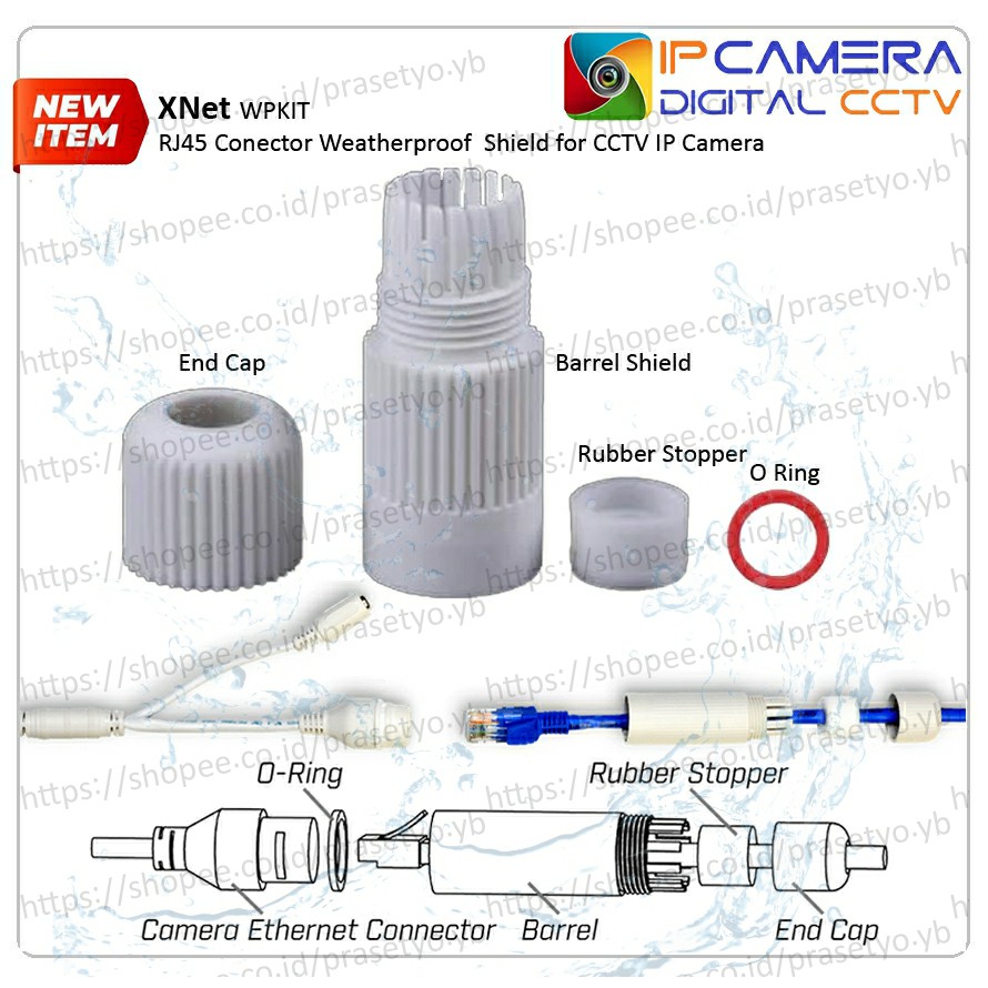 Jual Waterproof Kit Weatherproof Dustproof IP Camera CCTV RJ45 ...