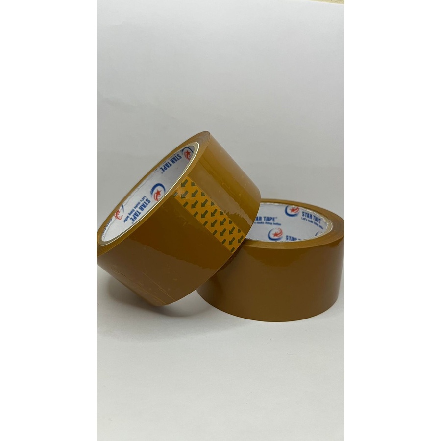 Jual Lakban Bening Coklat Selotip Isolasi Star Tape 45mm x 100yard 2inci | Shopee Indonesia