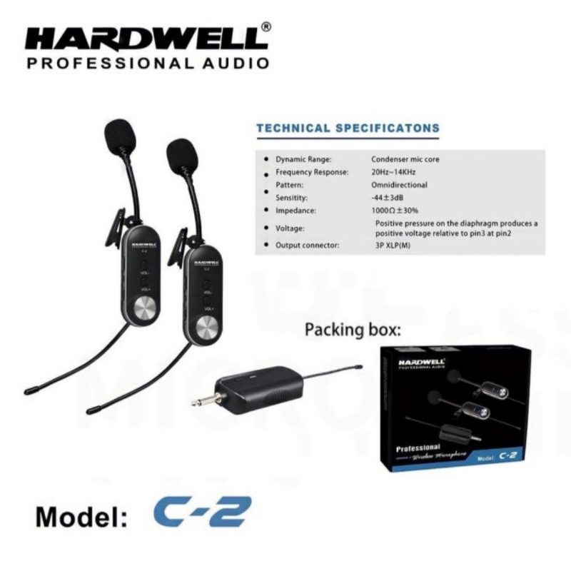 Jual Mic Wireless Jepit Clip On HARDWELL C2 Original Mikropon Werles ...