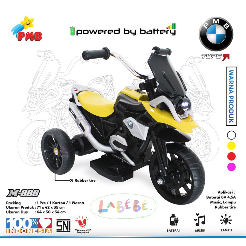 Jual Motor PMB M 888 Type R M888 Motor Aki Anak | Shopee Indonesia