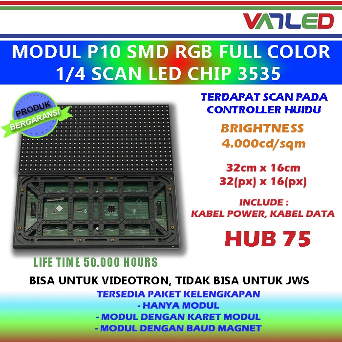 Jual Panel Modul Running Text P10 Outdoor Full Color RGB SMD 1/4 Scan ...