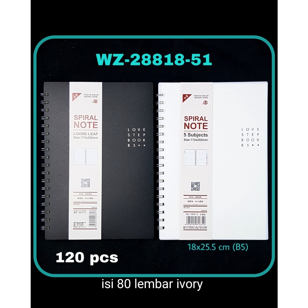 Jual buku note book love hitam atau putih a5 ahin 80 lembar | Shopee ...