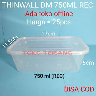 Jual Thinwall food container 750ml / Kotak Makan Bening / Mangkok ...