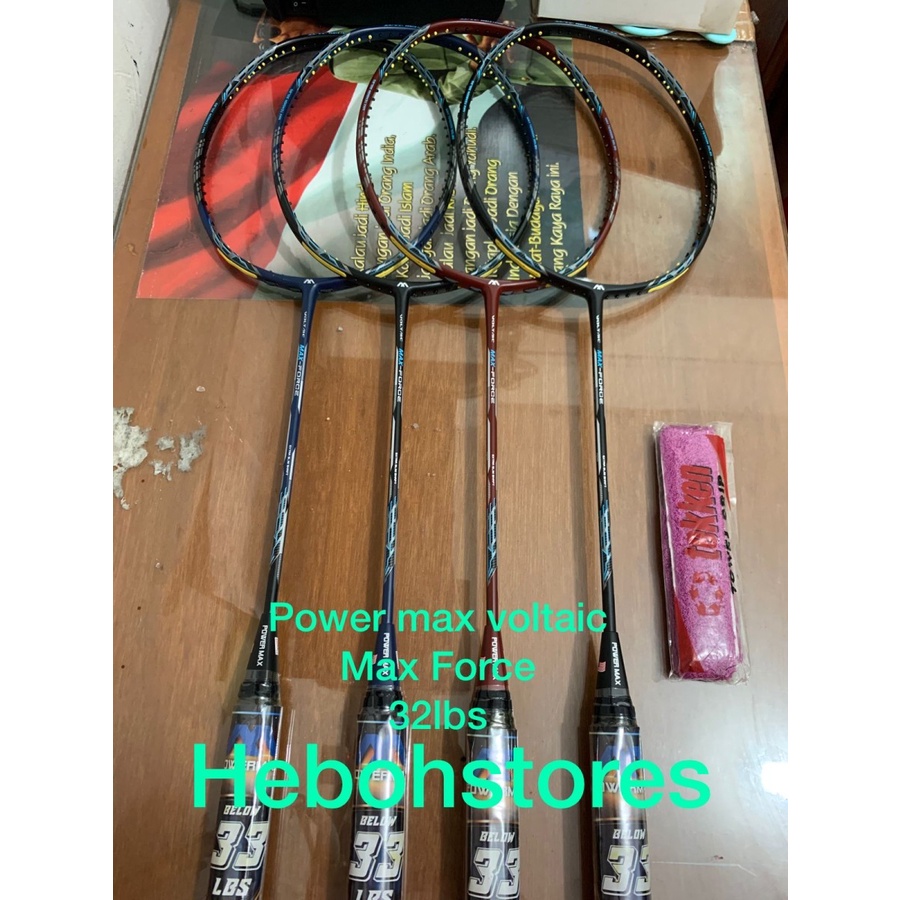 Jual Raket Badminton Power Max VOLTAIC MAX FORCE +senar 32lbs ORIGINAL ...