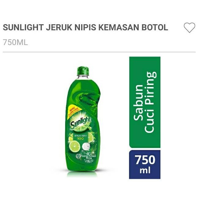 Jual Sabun Cuci Piring Sunlight 750Ml Jeruk Nipis Botol | Shopee Indonesia